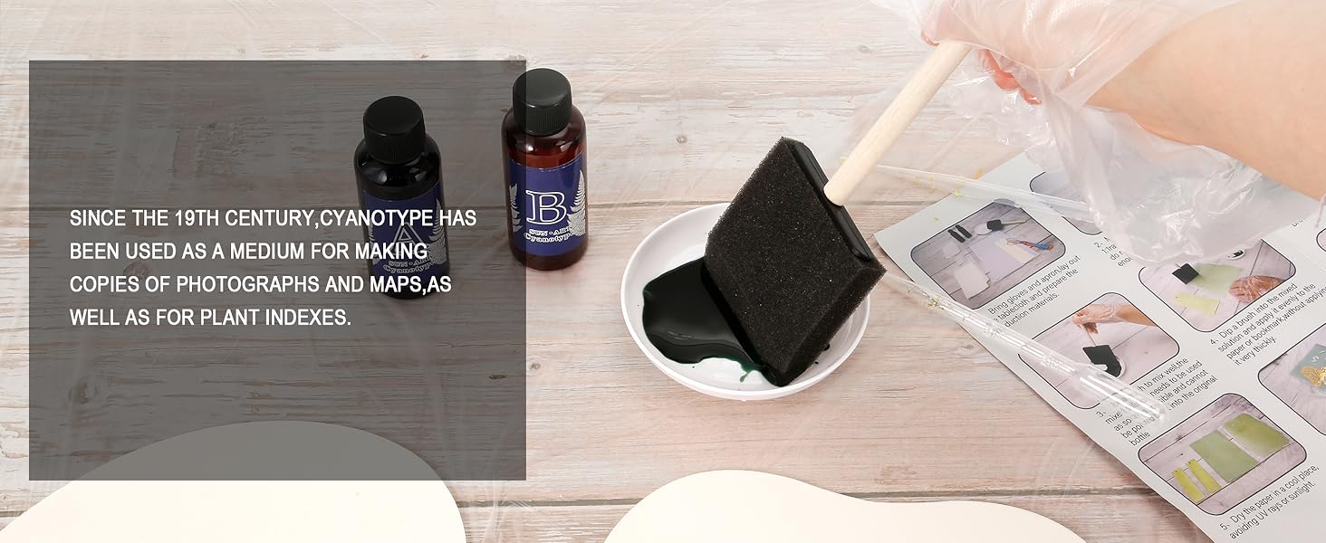 Amazon.com: Csyidio 37 Pieces Cyanotype kit Include 2 Component ...