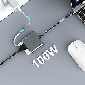 JESWO Adaptador USB C a HDMI, 3 en 1 Adaptador Tipo C Multipuerto USB C Hub con Puerto de Salida ...