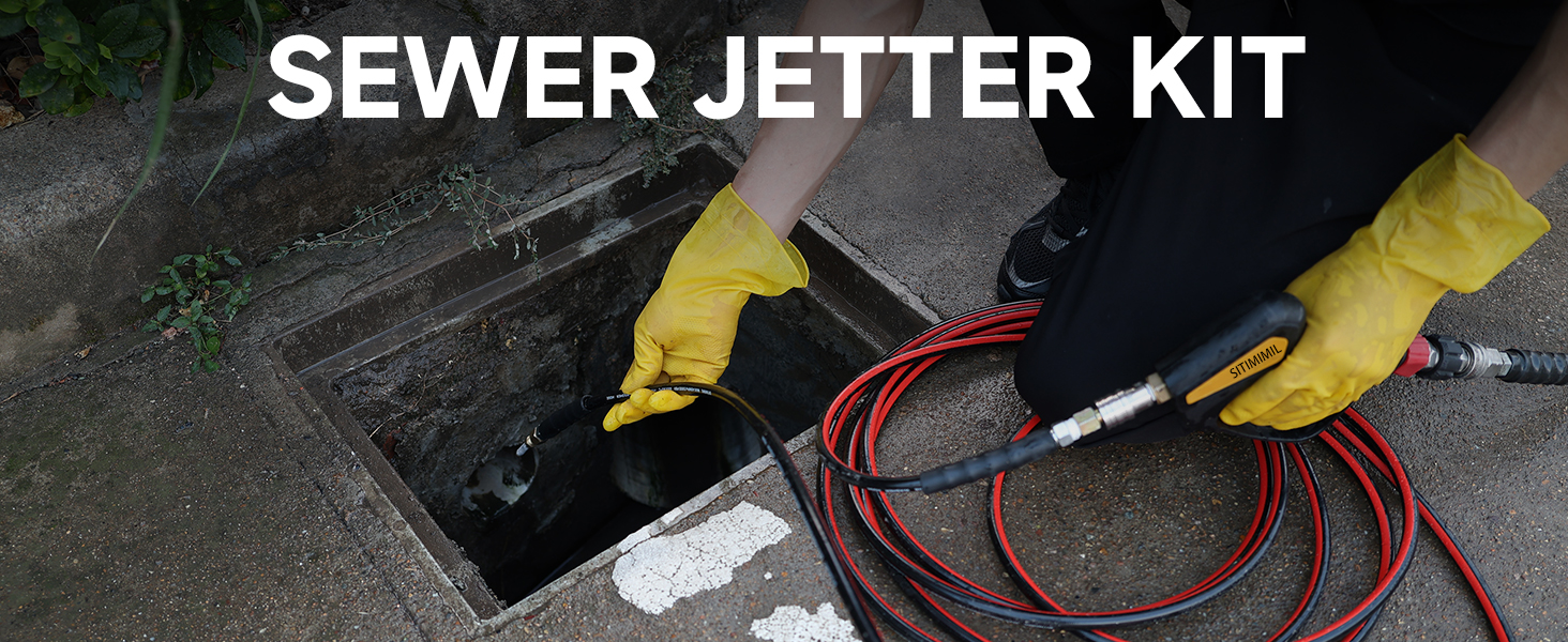 Amazon.com: Sewer Jetter Kit for Pressure Washer 100FT, Drain Cleaner Hose 1/4 Inch NPT, NPT ...