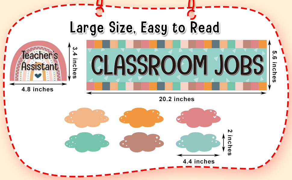 Amazon.com : 65 Pieces Boho Rainbow Classroom Jobs Bulletin Board Set ...