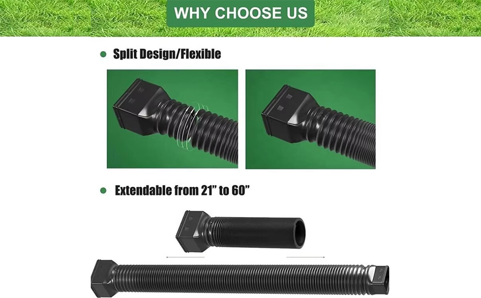 ZASLEME 2 Pack Rain Gutter Downspout Extensions Flexible,Downspout ...