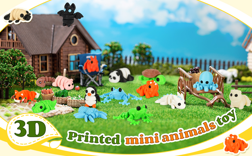 Amazon.com: SHUWND 3D Printed Mini Animals,Articulated Flexible Fidget ...