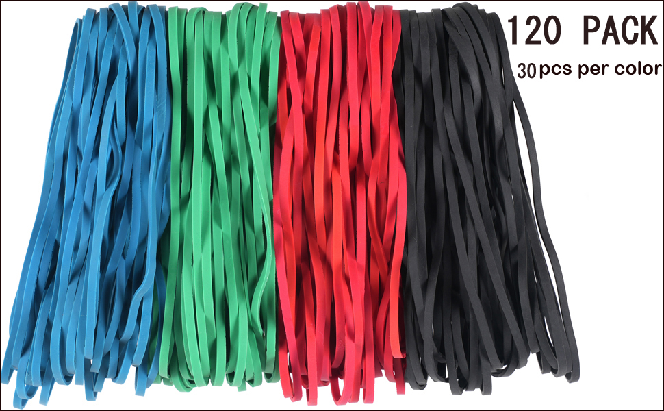 AMUU Large Rubber Bands 120 Pack Heavy Duty Big Size #117 Assorted ...