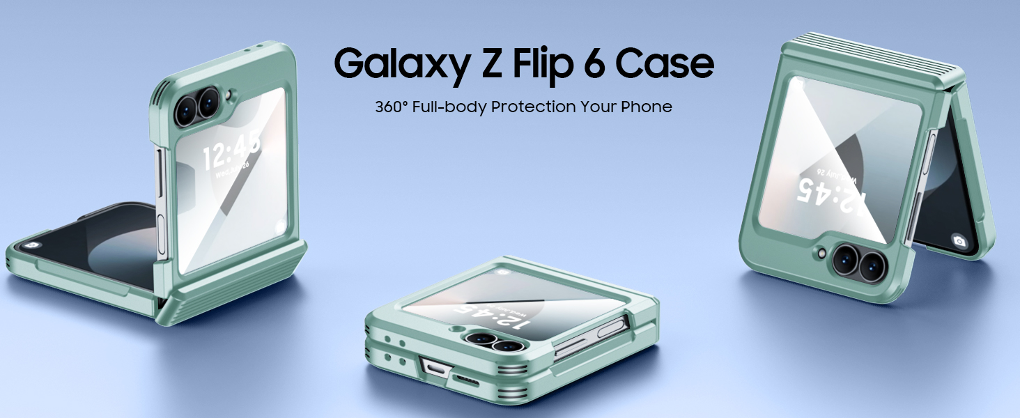 Amazon.com: CENMASO for Galaxy Z Flip 6 Case/Z Flip 7 FE Case with Hinge Protection & Built-in ...