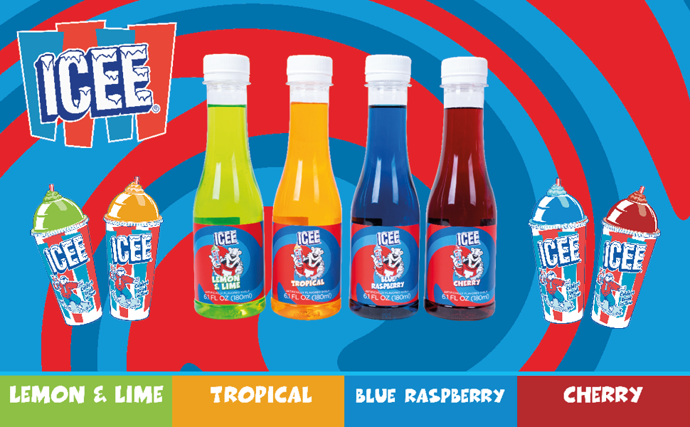 Amazon.com: ICEE 4 Pack Slushie Syrups. Genuine ICEE Slushy syrups including Lemon & Lime ...