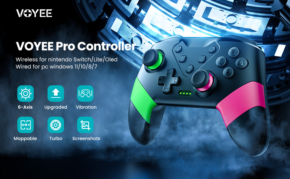 Amazon.com: VOYEE Wireless Pro Controller with Programming Turbo Motion Vibration Screenshot ...