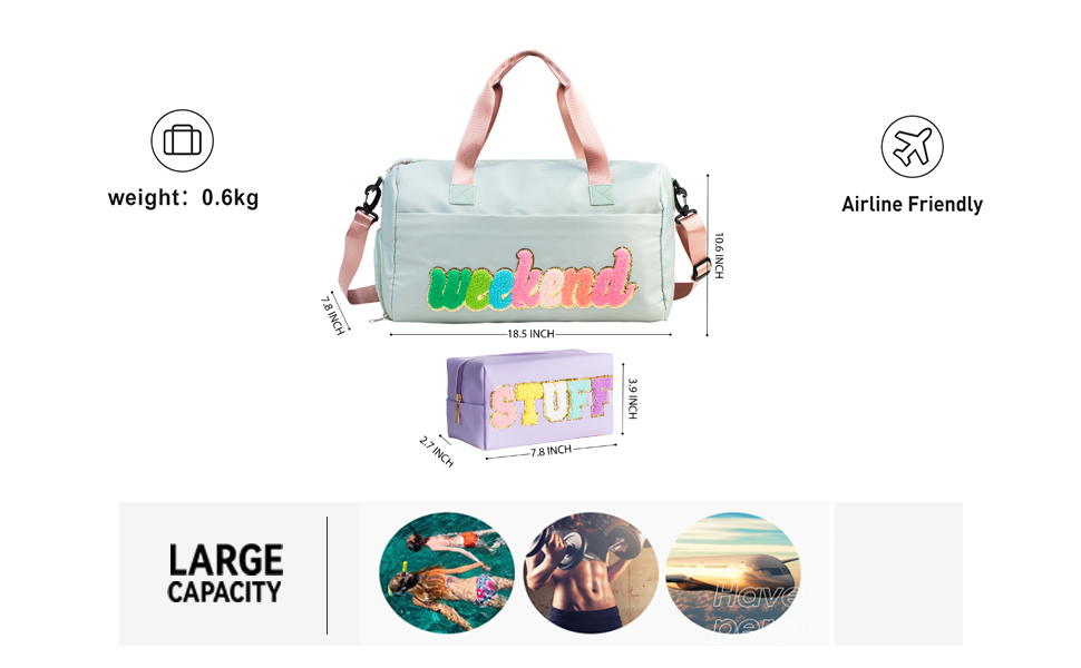 Amazon.com | whqhup Weekender Bags for Women, Sleepover Overnight Bag with Shoe Compartment ...