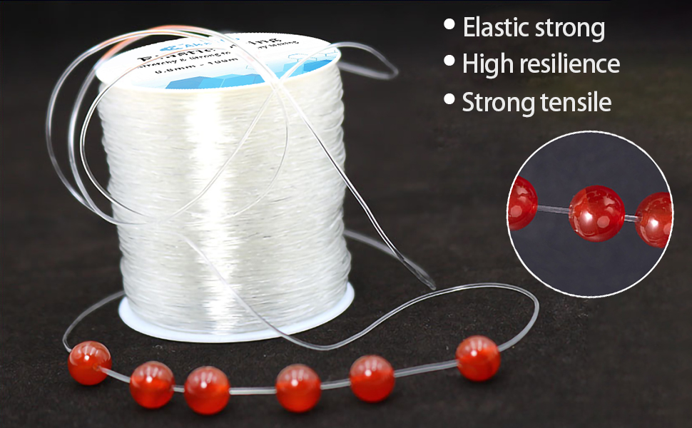 Amazon.com: Elastic Bracelet String Cord, 0.8mm 328ft Crystal Stretch ...