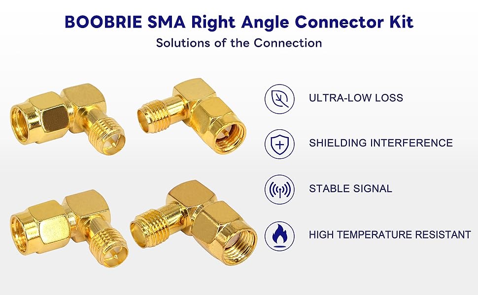 Amazon.com: Boobrie SMA Right Angle 90 Degree Connector Kit SMA Male to Female Coaxial Connector ...