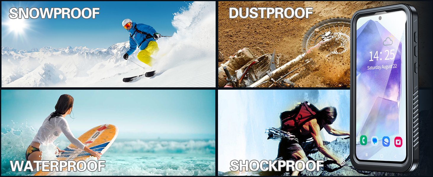 Amazon.com: ANTSHARE Samsung Galaxy A55 5G Case Waterproof, Galaxy A55 5G Phone Case with Built ...