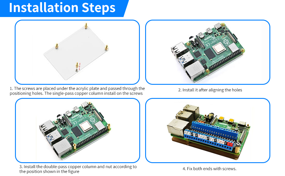 Amazon.com: Micro GPIO Terminal Block Breakout Board for Raspberry Pi 4B/3B, DIY Circuit GPIO ...
