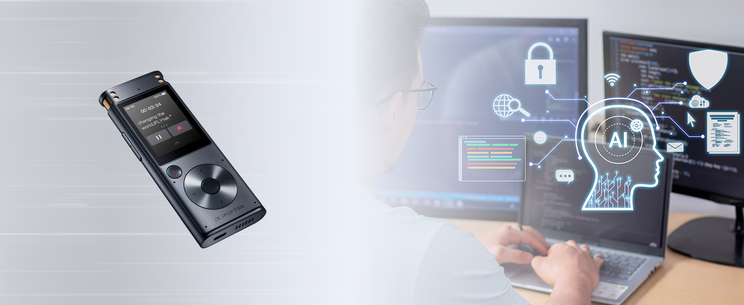 Amazon.com: iFLYTEK Offline Voice Recorder with Playback, Secure Digital Recorder with AI ...