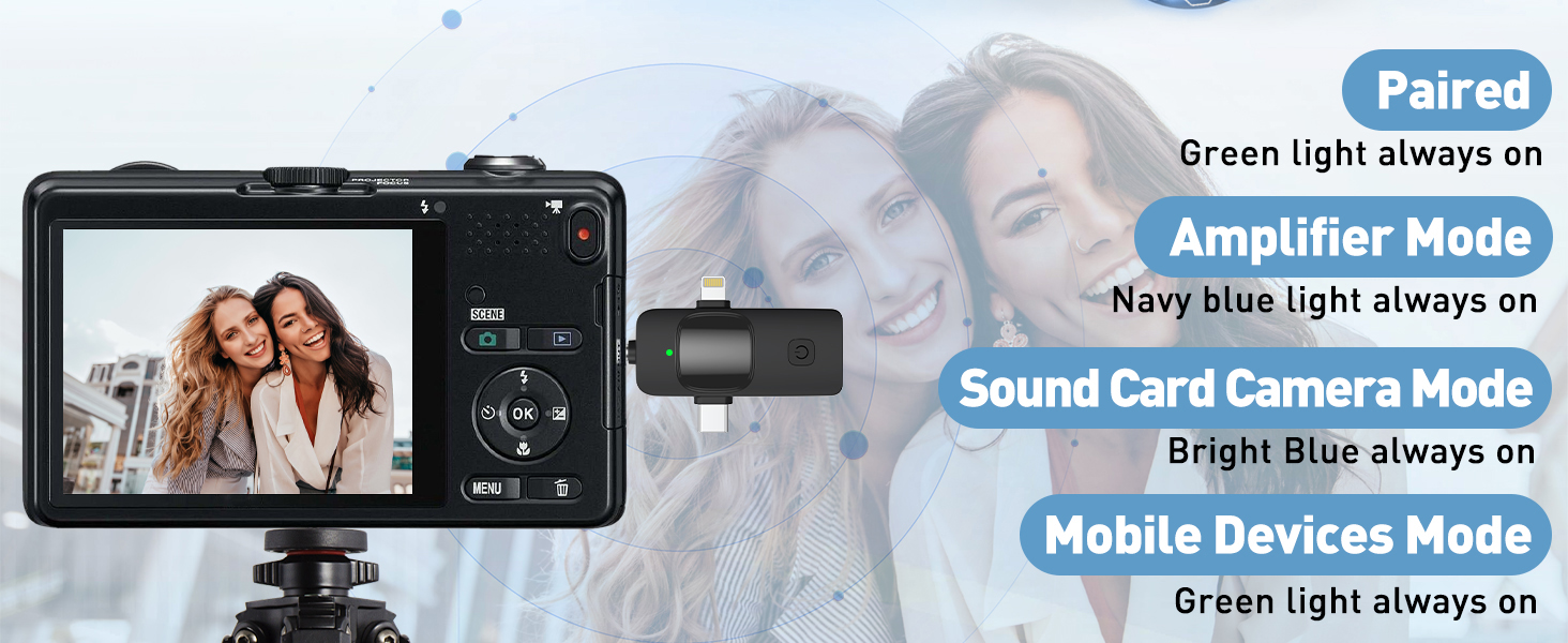 Amazon.com: NICHOM 3 in 1 Wireless Microphone for iPhone, iPad, Android, Camera, Mini ...