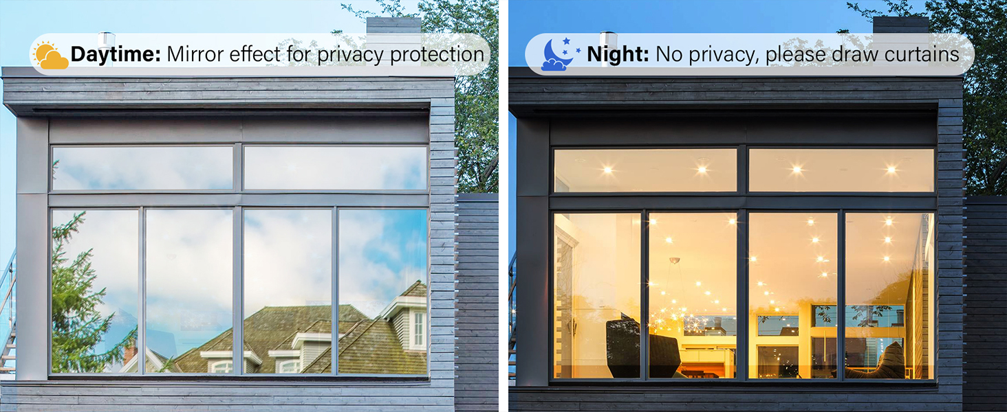 Amazon.com: Kromapolis One Way Window Privacy Film Reflective Mirror Home Window Tint, Daytime ...