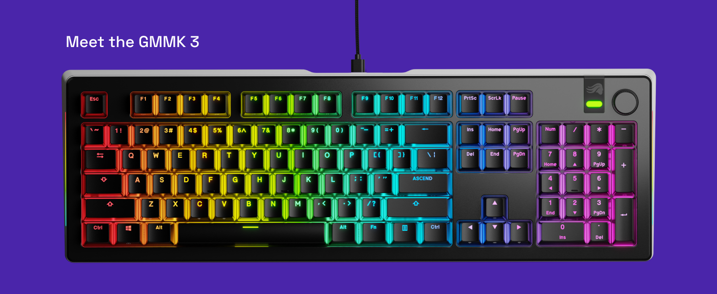 Amazon.com: Glorious Gaming - GMMK 3 PRO: Custom Mechanical Keyboard, Full Size 100% Keyboard ...