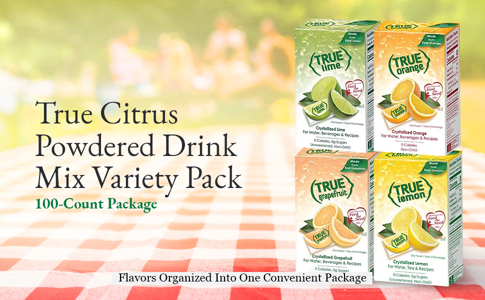 Amazon.com: True Citrus Variety Pack - Natural Water Flavoring Packets with True Lemon, True ...