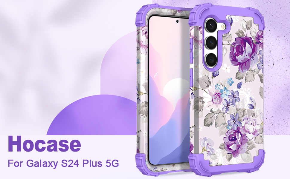 Amazon.com: Hocase for Galaxy S24 Plus Case, Shockproof Heavy Duty Protection Soft Silicone ...