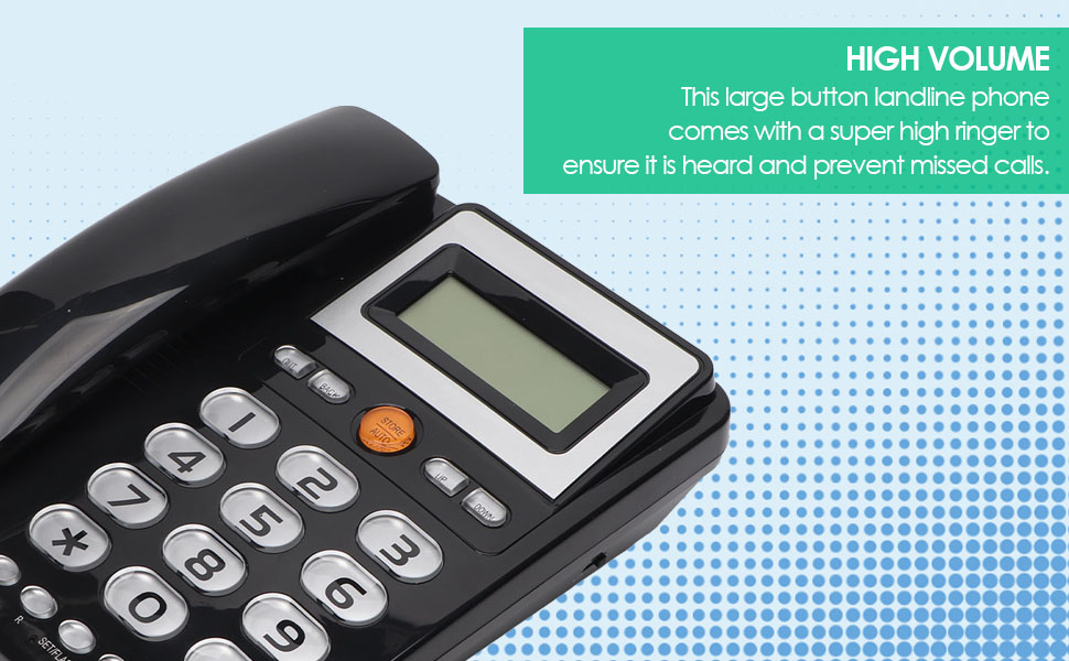 Amazon.com : Big Phone for Senior, Corded Landline Telephone for Home Desk with Speaker, One ...