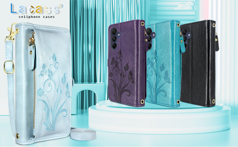 Amazon.com: Lacass for Samsung Galaxy A15 5G Case Wallet,[Cards Theft Scan Protection] Card ...