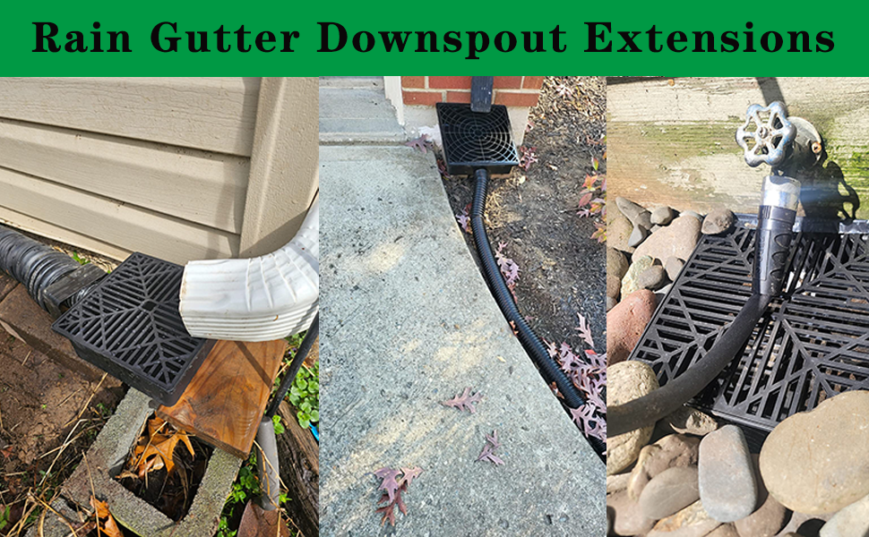 Eysbiy Square Gutter Downspout Extensions, No Dig French Drain Low ...