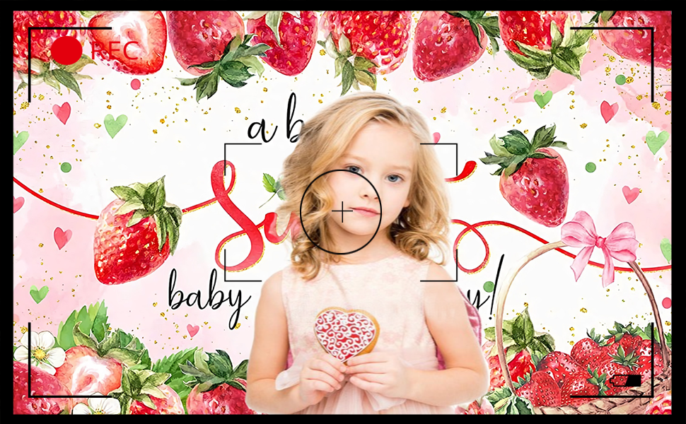 Amazon.com : CHAIYA 7x5ft Strawberry Baby Shower Backdrop - Pink Vinyl - Includes: Strawberry ...
