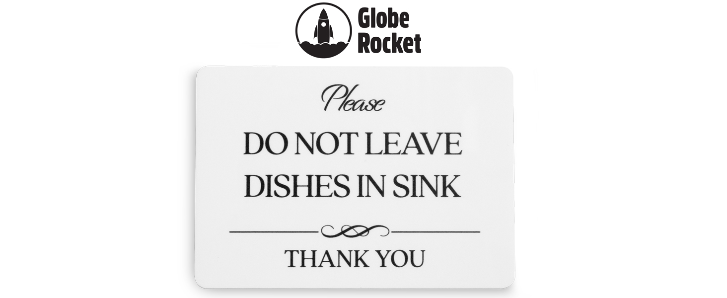 Do Not Leave Dishes in Sink Sign (White Acrylic 5 x 3.5 in) - Wash Your ...