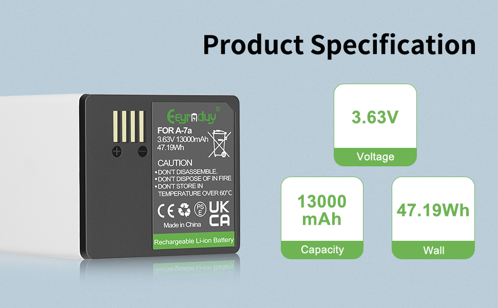 Amazon.com: Eeyrnduy 1-Pack A-7a XL Extended Battery and Chaarger Set ...