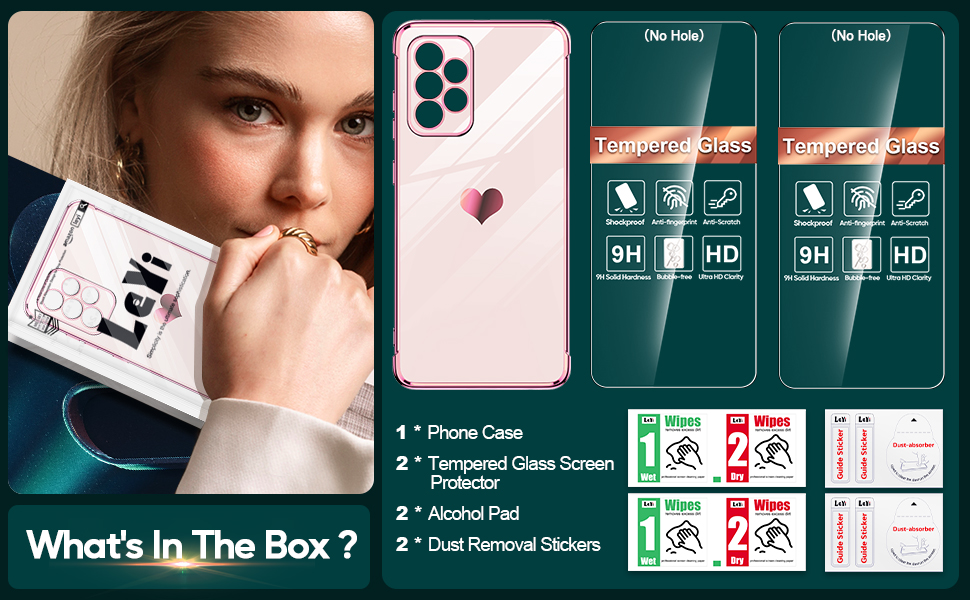 Amazon.com: LeYi for Galaxy A52 5G Phone case: with Tempered Glass Screen Protector [2 Pcs ...