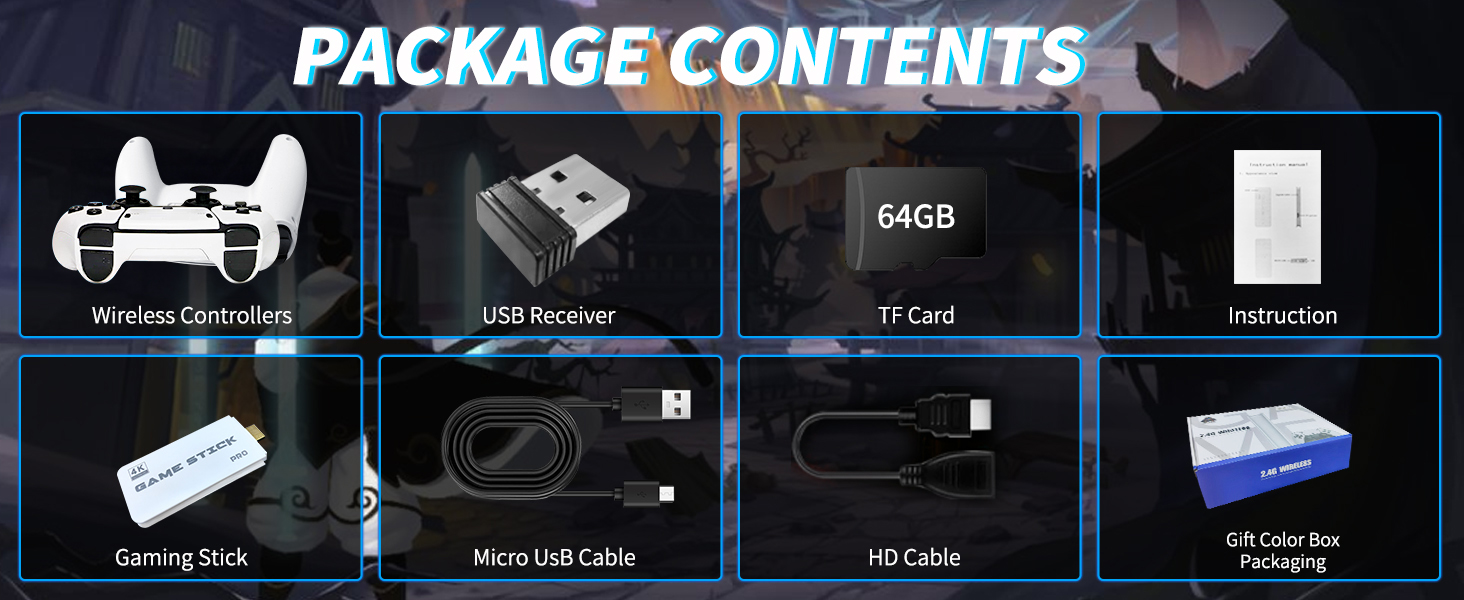 Amazon.com: Vergissm Wireless Retro Game Console, 20000+ Classic Games Retro Game Stick , Plug ...