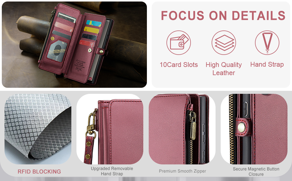 Amazon.com: Defencase Compatible with Samsung Galaxy S24 Ultra Case Wallet with RFID Blocking ...