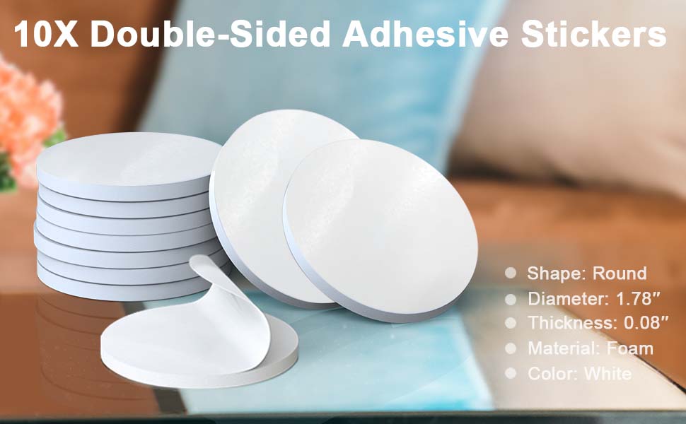 Amazon.com: UMECORE Double Sided Foam Tape Strong Pad Mounting, White Round Self-Adhesive Tape ...