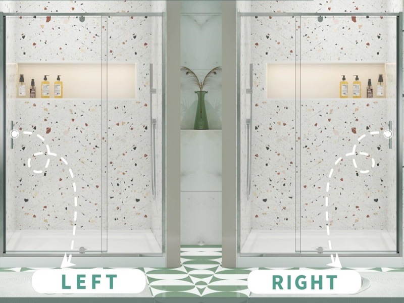 DOPERFE 38-42" W x 71" H Piovt Swing Glass Shower Door,Pivot Frame Sliding Shower Door with 1/4 ...