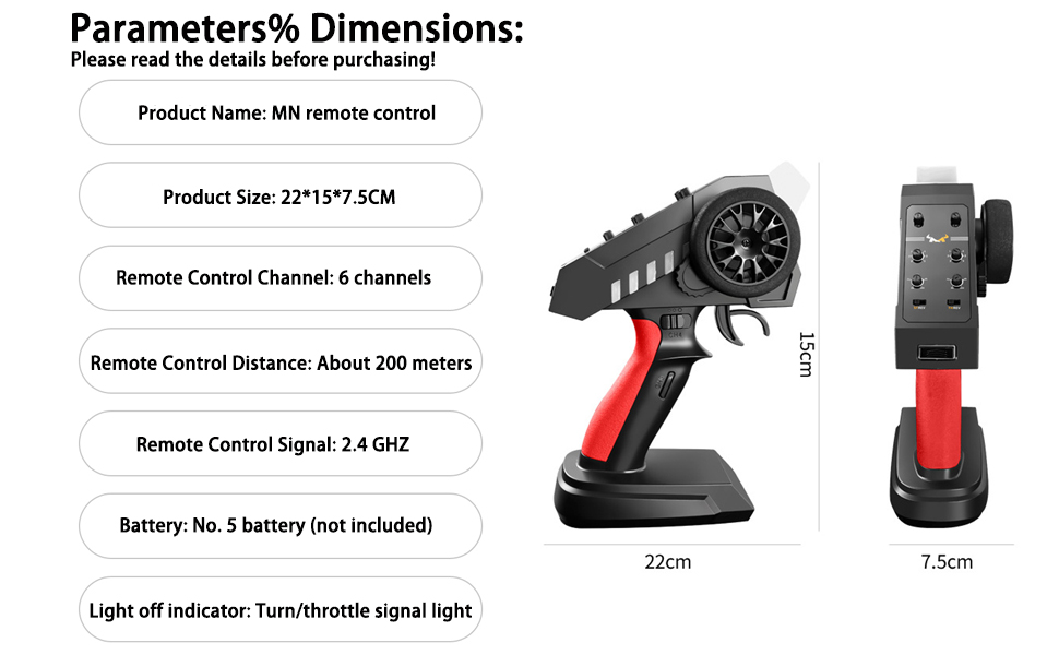 Amazon.com: Hylukon RC Transmitter and Receiver Kit, MN-89K 2.4Ghz ...