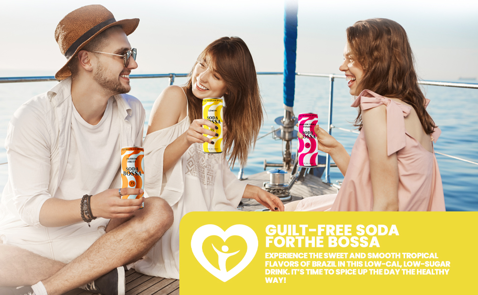 Mua Soda Bossa Soda Variety Pack (Brazilian Inspired Soda), Real Cane Sugar, Low Calorie Canned ...