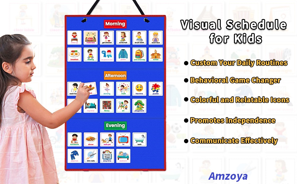 Amazon.com: Amzoya Visual Schedule Chart for Kids,Large Visual Schedule ...