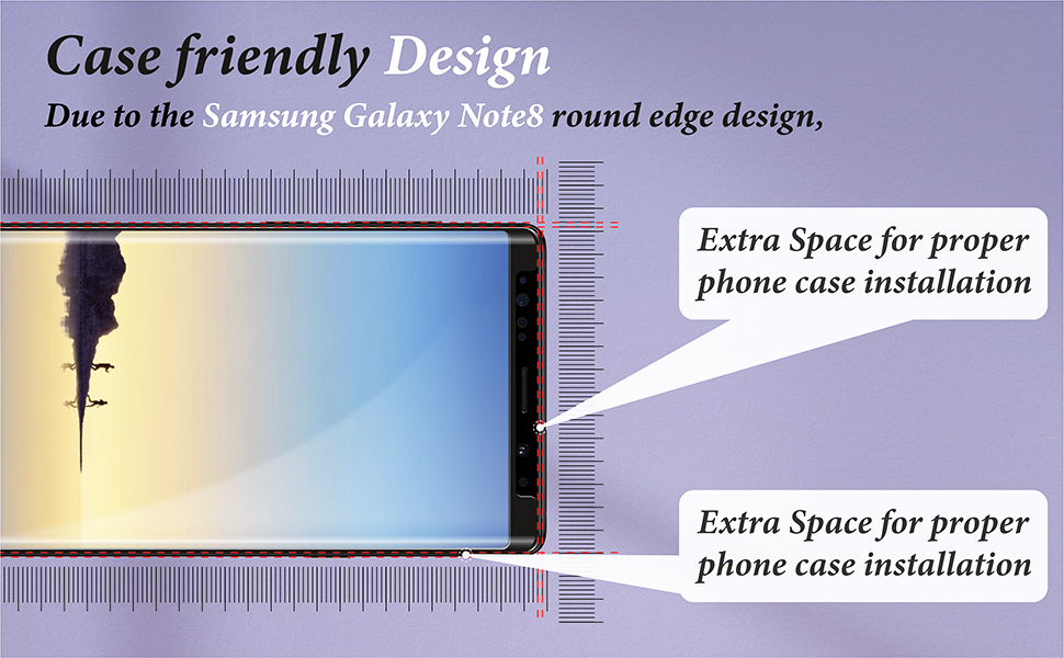 Amazon.com: QUESPLE 2 Pack Shatterproof Premium Tempered Glass Film for Samsung Galaxy Note 8 ...