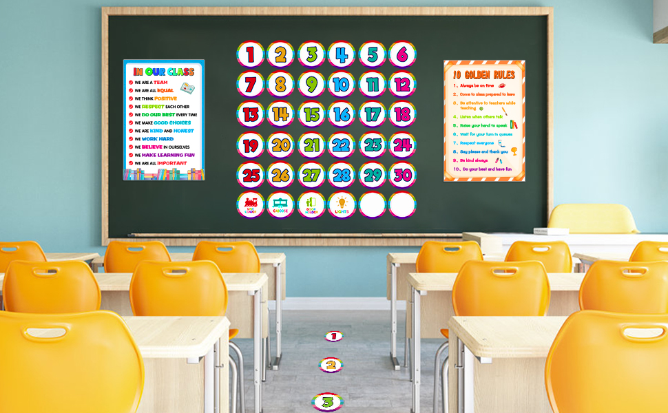 Amazon.com : FLYAB Number Spot Markers Stickers 36Pcs Line Up Spots for ...