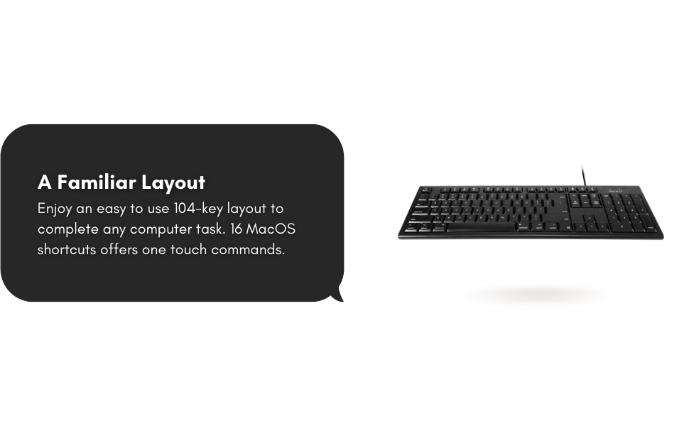 Amazon.com: Macally Full Size Mac Wired Keyboard - Compatible with All ...