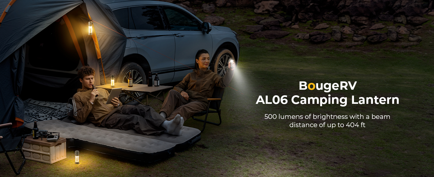 Amazon.com: BougeRV AL06 Camping Light, Ambient Light, Flashlight, Rechargeable Camping Lantern ...