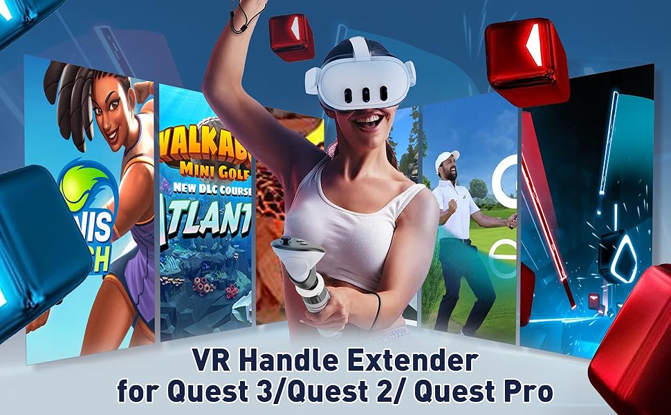 Amazon.com: Handle Attachments Compatible with Oculus Quest 2 /Quest 3/3S Controller Accessories ...