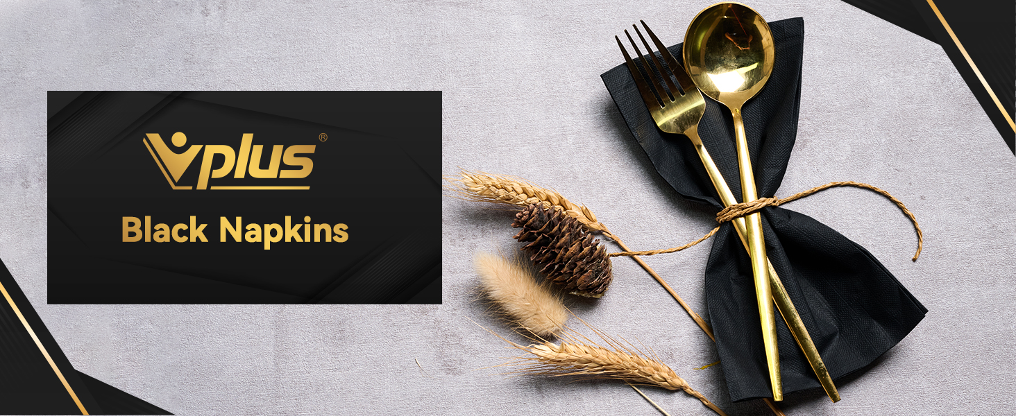 Amazon.com: Vplus 200 Pack Black Paper Napkins, Premium Quality 3-Ply Disposable Napkins, Soft ...