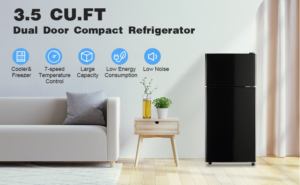 Amazon.com: IORBUR 3.5Cu.Ft Compact Refrigerator, Small Refrigerator with freezer, Retro Fridge ...