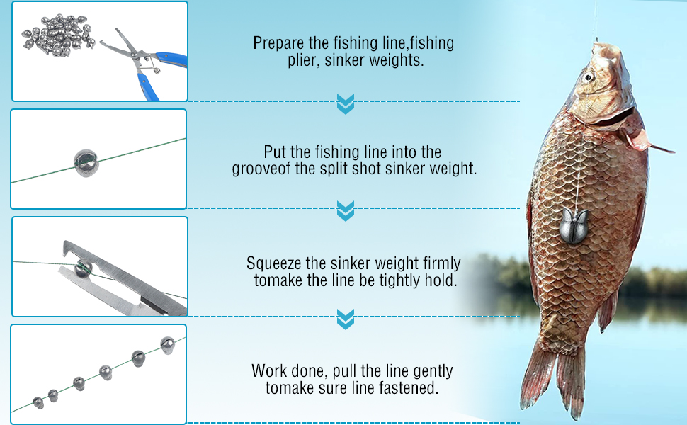 Amazon.com : Split Shot Fishing Weights Sinkers,135pcs Removable Fishing Weight Sinkers Round ...