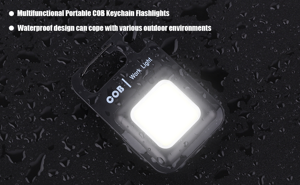 2 LED USB Handheld Waterproof Rechargeable COB Flashlight,800 Lumens Mini Flashlight Keychain ...