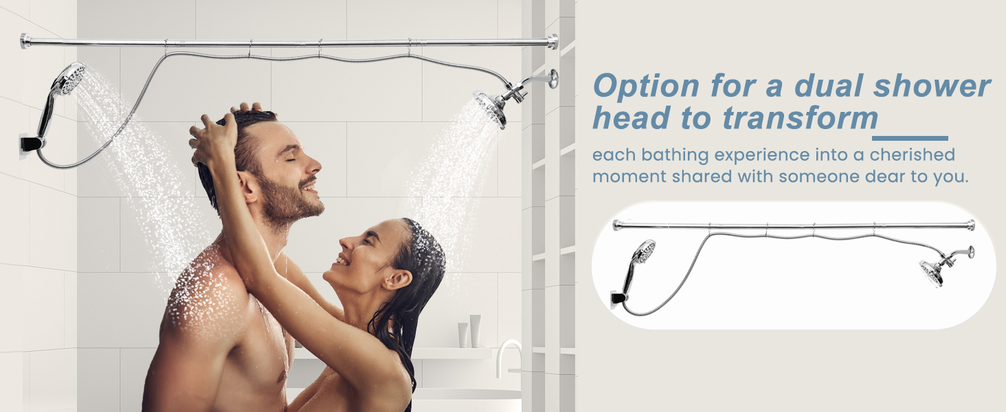 Dual Shower Head for Couples,Tandem Shower Head System for Two People,High Pressure Shower Heads ...