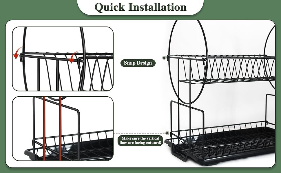 Amazon.com - Z&L HOUSE 2-Tier Dish Drying Rack, Space Saving Metals Dish Dryer Rack with ...