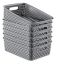 Amazon.com: FUCDTEFC Black Plastic Basket, 8 Pack Home Organization and ...