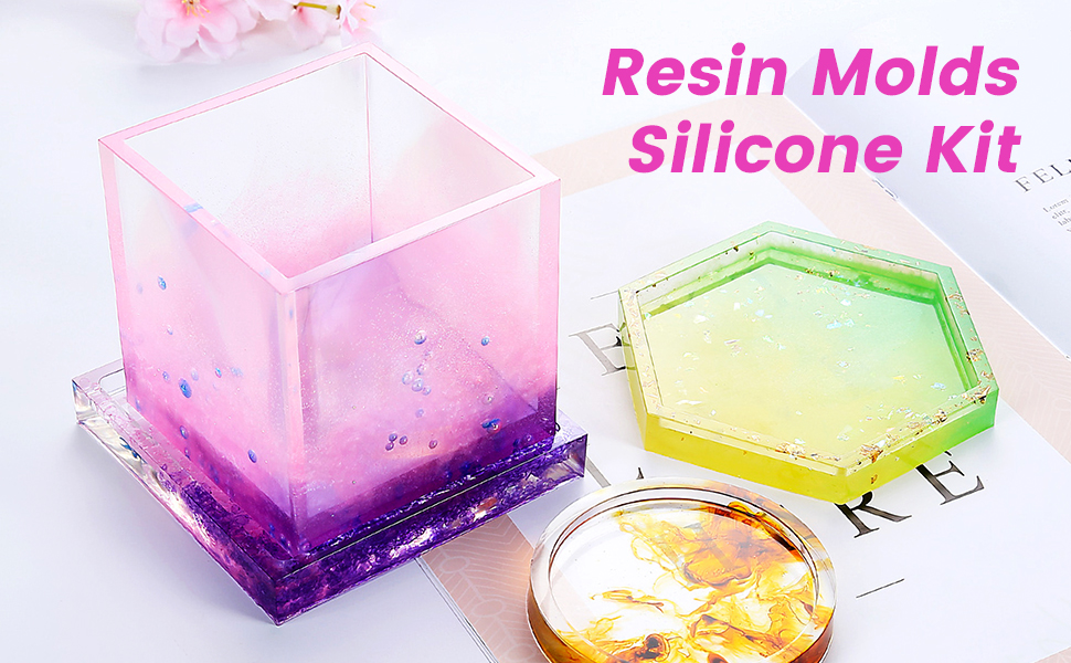 Amazon.com: 1 Set Resin Molds Silicone Kit, 28Pcs Silicone Resin Casting Molds Set, Including ...
