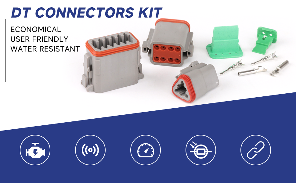 Amazon.com: YMYP Deutsch 3 Pin DT Connector 5 Set,Size 16 Stamped Contacts, 18-14 AWG Waterproof ...