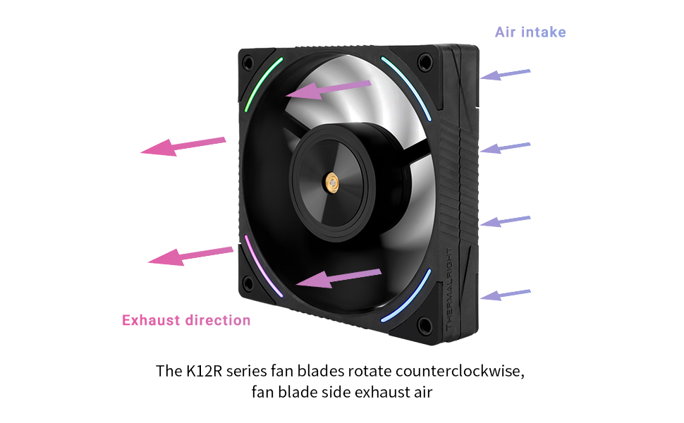 Thermalright TL-K12R Ventilador de CPU de 120 mm, refrigeración de carcasa de computadora ...